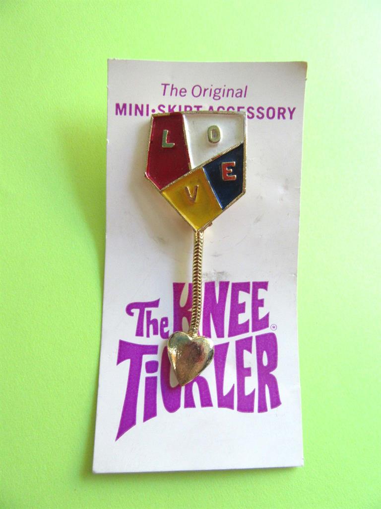 1960's LOVE Mod Mini Skirt Knee Tickler Tac Pin Old Stock Never Worn ...