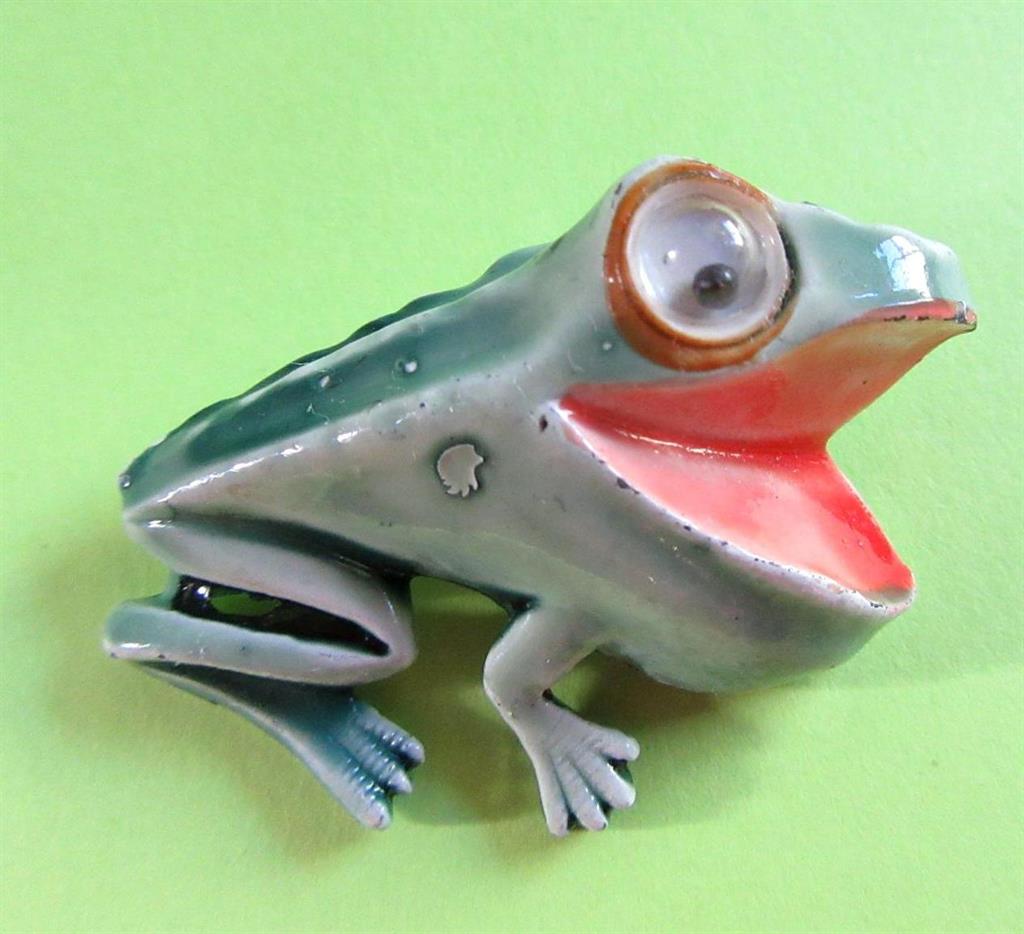 Anthropomorphic Google Eyes Pin Frog Pin Toad Bullfrog Googly Vintage ...