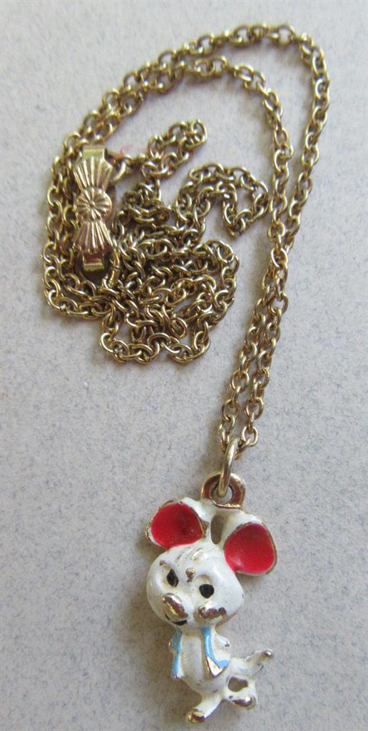 Vintage Topo Gigio Mouse Pendant 15" Necklace Ed Sullivan Show TV ...